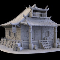 Dnd Clock Tower House Medieval Village 28mm Tabletop Miniature Village ...