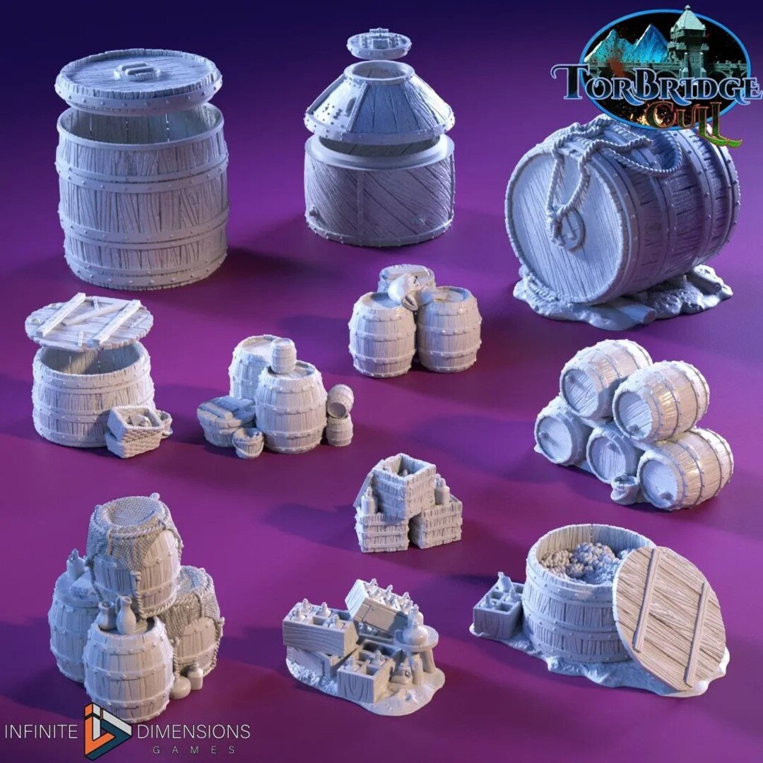 Dnd Brewery Barrels and Scatter Torbridge Cull Tabletop Scatter Terrain ...