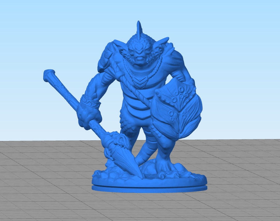 Dnd Sahuagin Deep Devil Sea Devil Sea Warrior 28mm Resin Miniature With ...