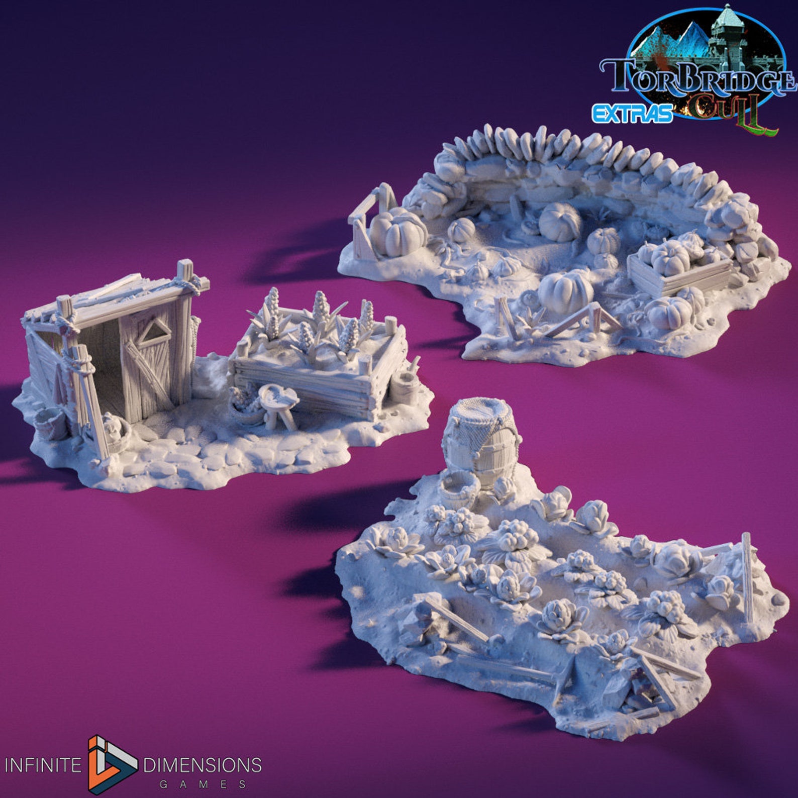 Dnd Vegetable Garden Set for Town Farmer Village 28mm Miniature Terrain ...