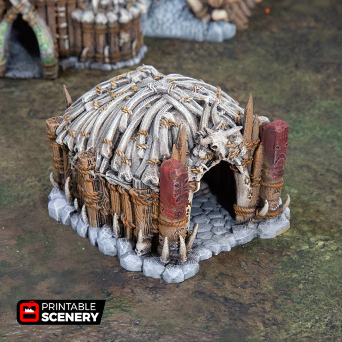 Dnd Orc Tribal Shaman's Hut Tabletop Barbarian Village Scatter Tribe ...