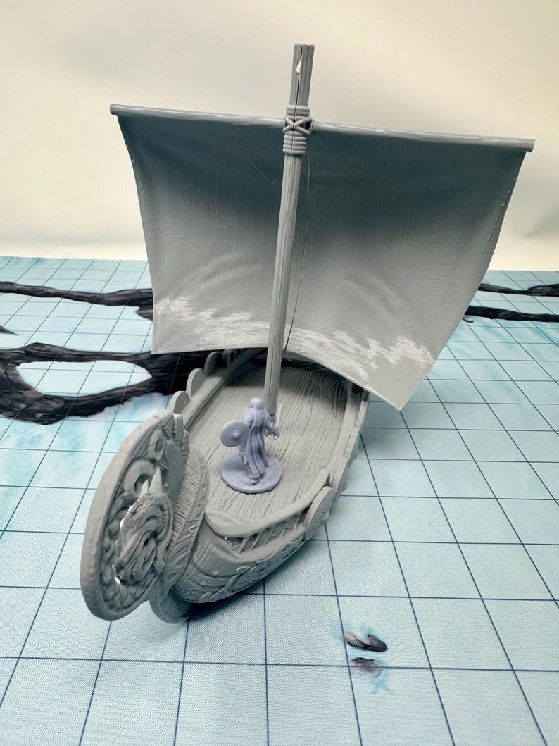 Dnd Viking Ship Vessel Boat Tundra Ice Age Wargaming Tabletop Scatter ...