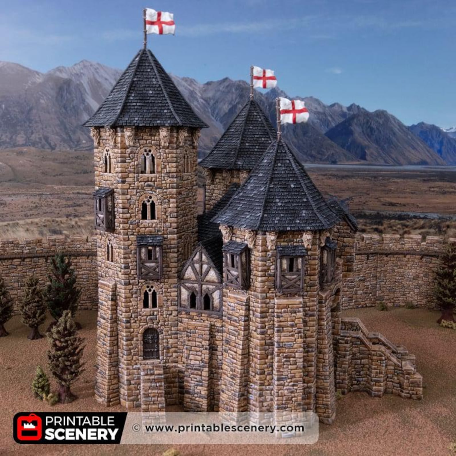 Dnd Hex King's Keep Quarters Castle Medieval Village RPG Pathfinder D&D ...