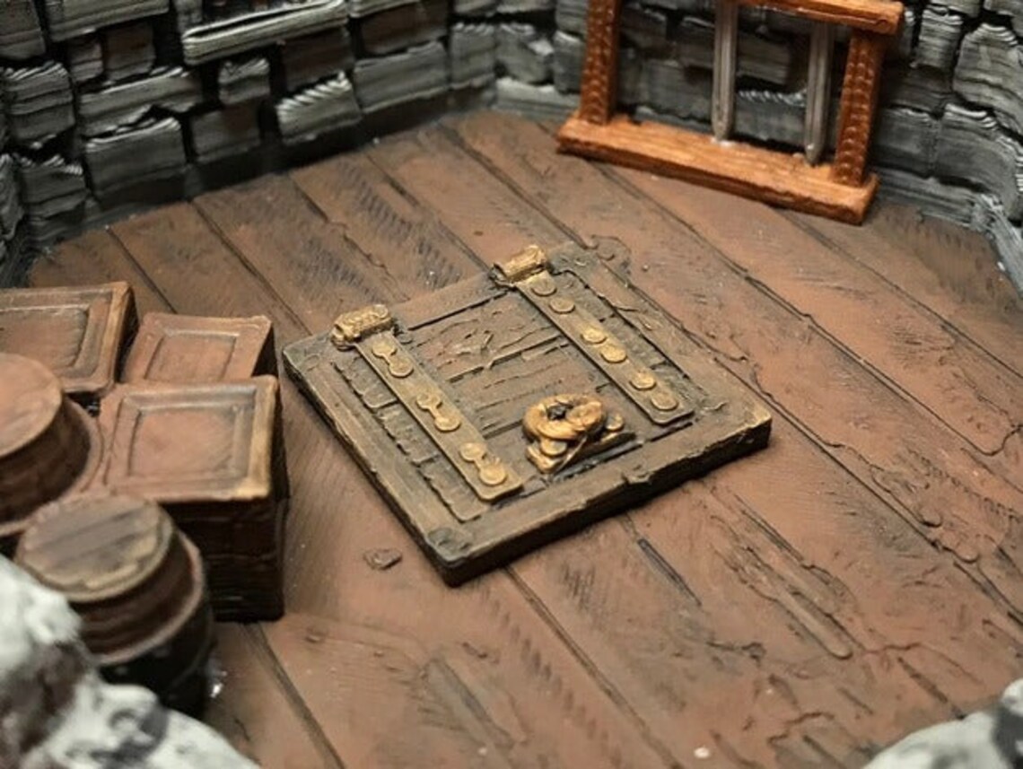 Dnd Trap Door Set- Floor Hatch Hidden Entrance Secret Passage Tabletop ...