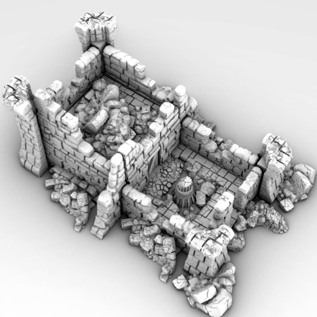 Dnd Castle Ruins Medieval War Ruins Village Tabletop Scatter Terrain ...