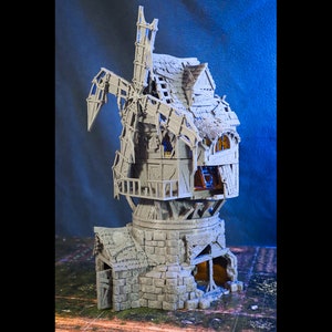 Dnd Haunted Windmill War Ruins City of Tarok Tabletop Scatter Terrain ...