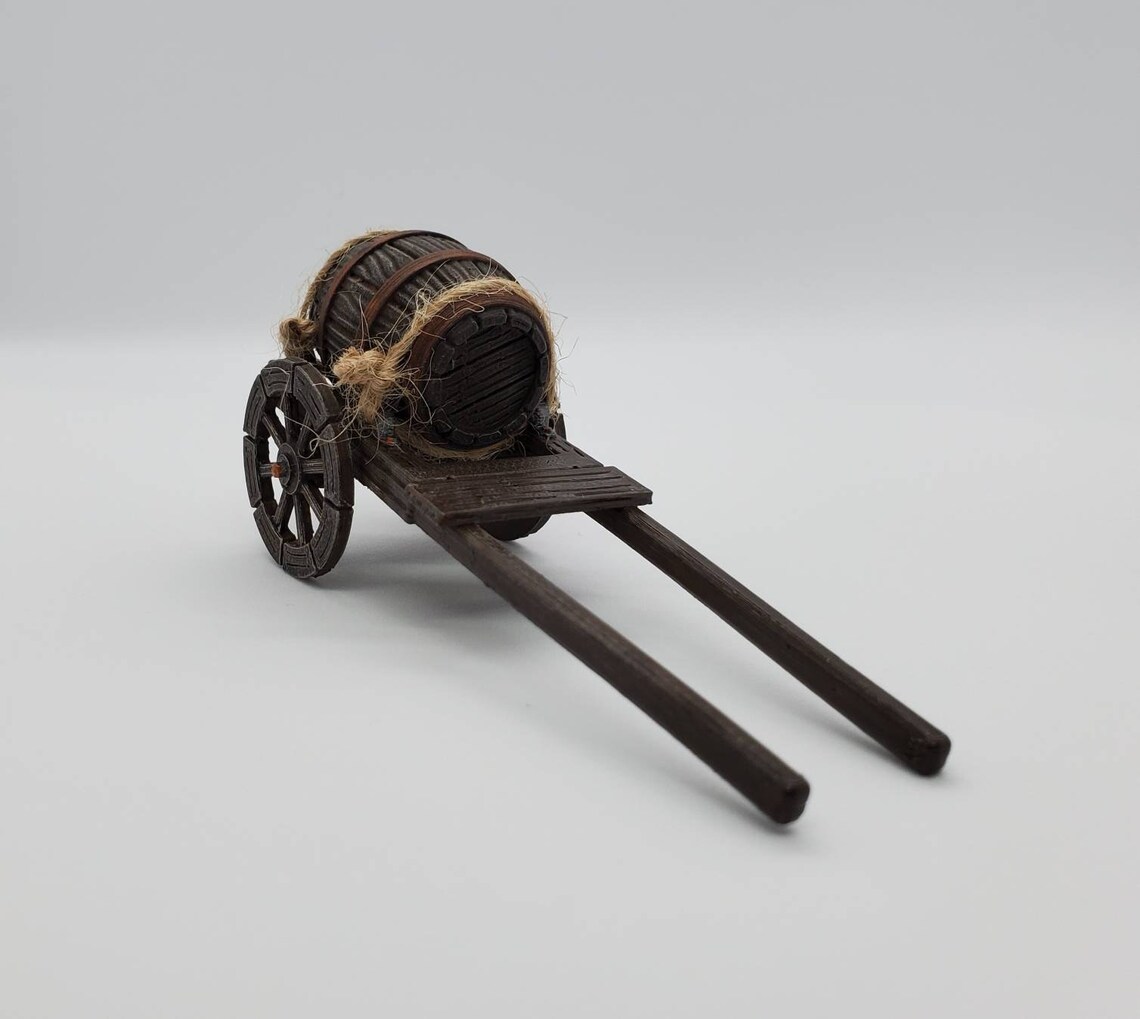 Dnd Barrel Cart Wagon Ale Cart 28mm Tabletop Miniature - Etsy