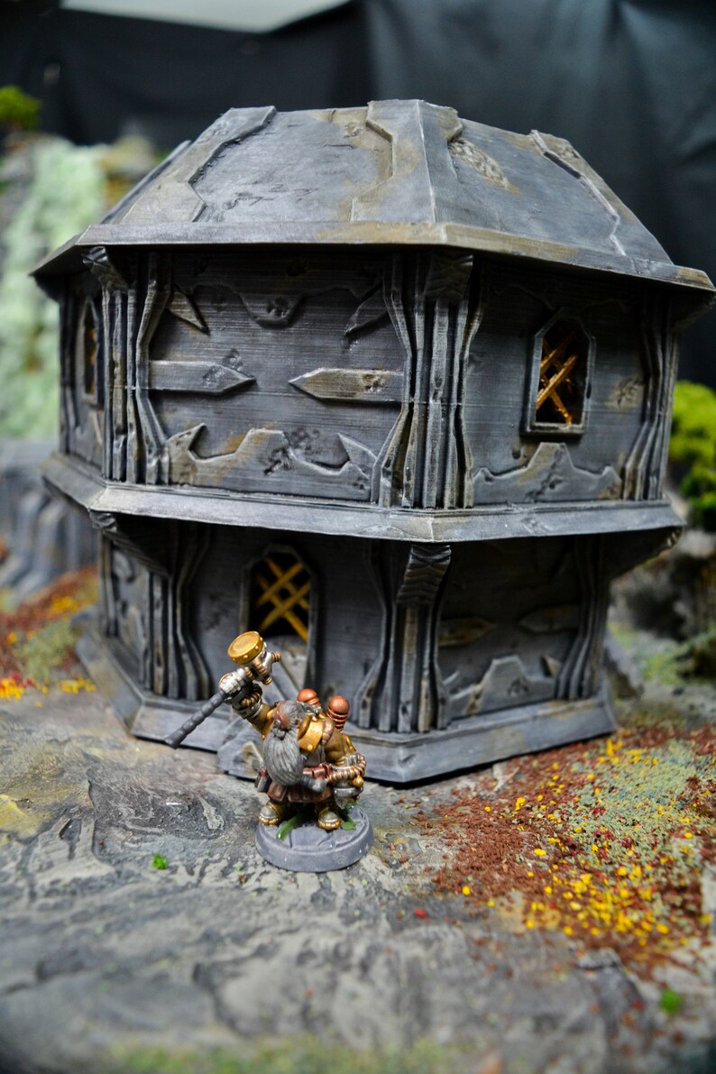 Dnd Dwarven House 6 Round Dwarf Home 28mm Scatter Tabletop Terrain ...