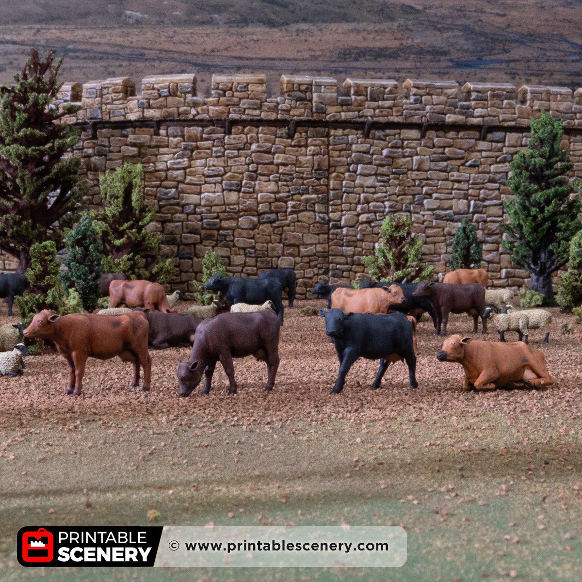 Dnd Cows and Sheep Livestock Pasture Farm Animals Set Terrain Medieval ...
