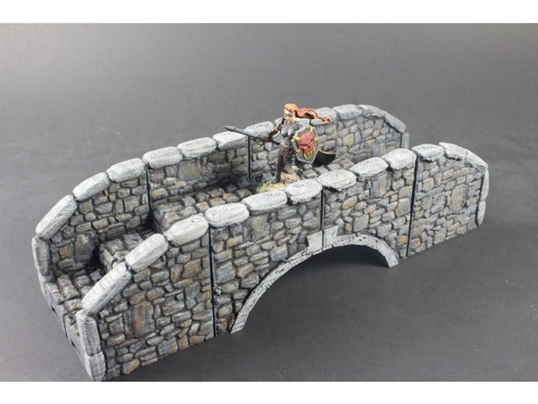 Dnd Single Arch Stone Bridge River Crossing Tabletop Village Scatter ...