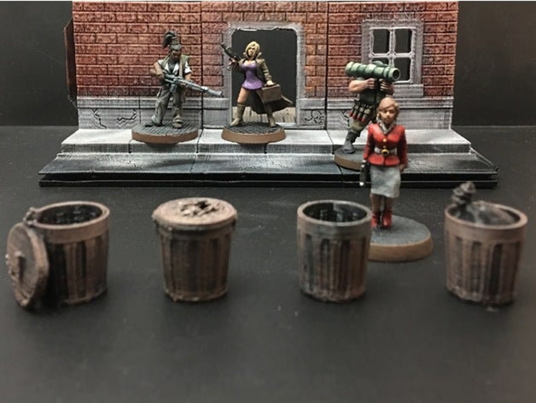 Dnd Urban Modern Trash Can Set 6 Piece 28mm Tabletop Miniature Terrain ...