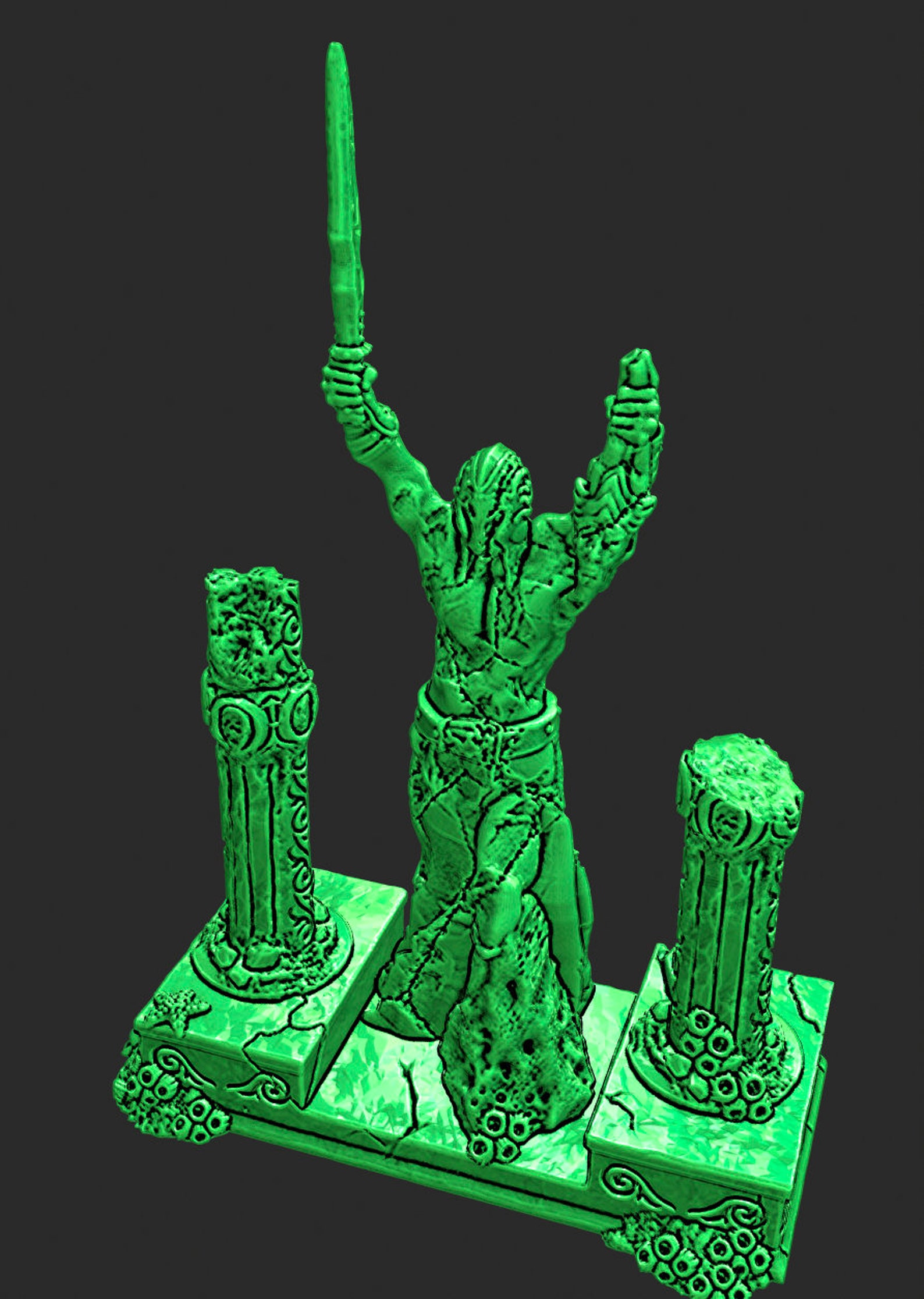Dnd Atlantis Statue Ruins Ocean Underwater Tabletop Terrain - Etsy