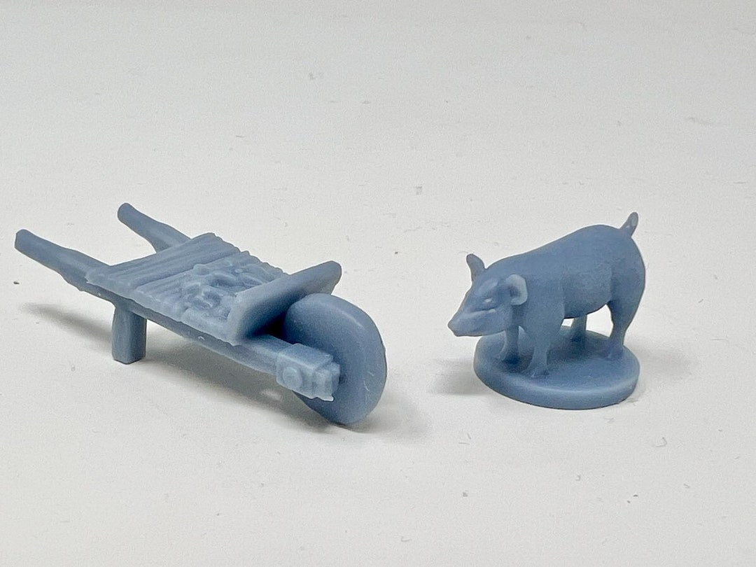 Dnd B-STOCK Wheelbarrow and Pig Piglet Farm Animal Resin Miniature Mini ...