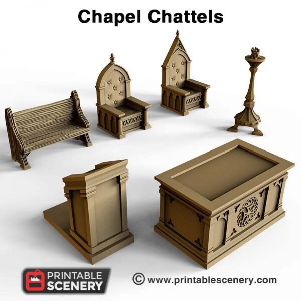 Dnd Church Chapel Furniture Set Benches Altar Tabletop Scatter | Etsy