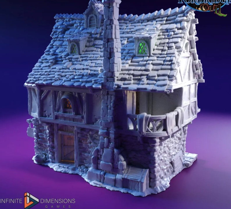 Dnd Milat's Townhouse House Home Medieval Village Tabletop - Etsy