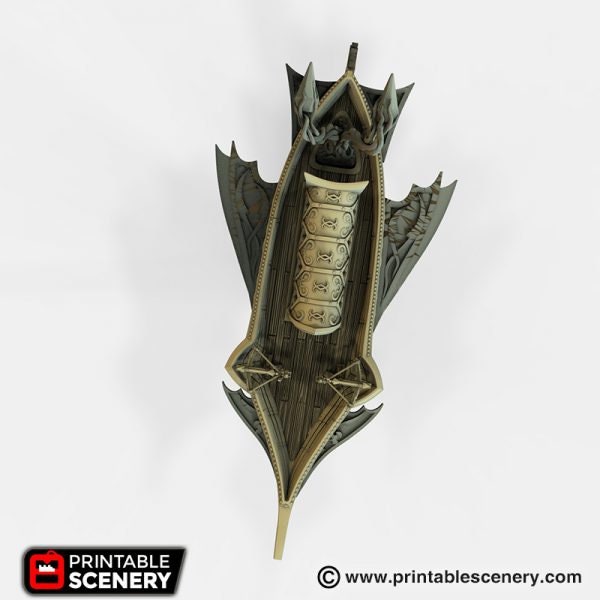Dnd Elven Sky Reaver Elf Ship Aircraft Boat Airship Tabletop Scatter ...