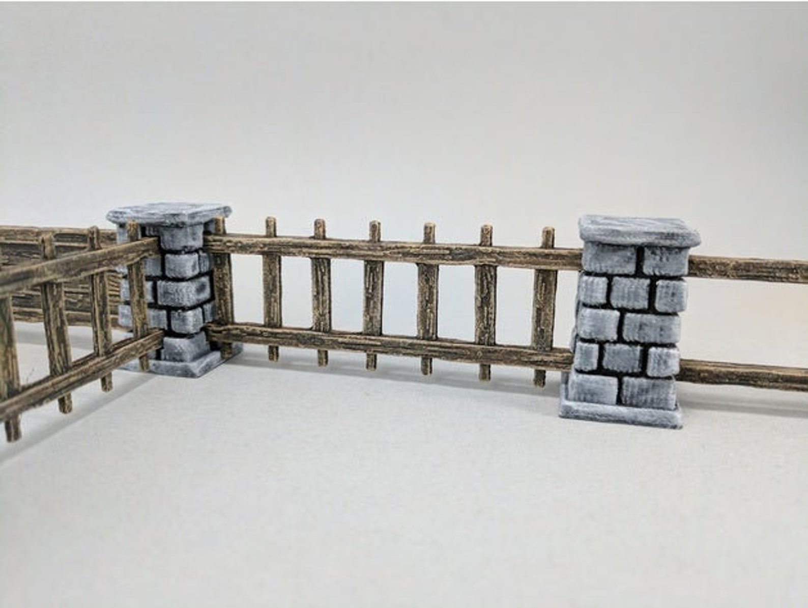Dnd Stone and Wood Fence Tabletop Scatter Terrain Village - Etsy