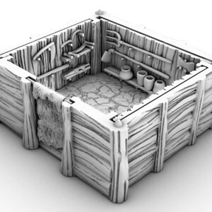 Dnd Small Tool Shed With Interchangeable Walls Farm Village Thatched ...