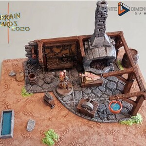 Dnd Blacksmith Smitty Shop Tabletop Scatter Terrain Miniature RPG D&D ...