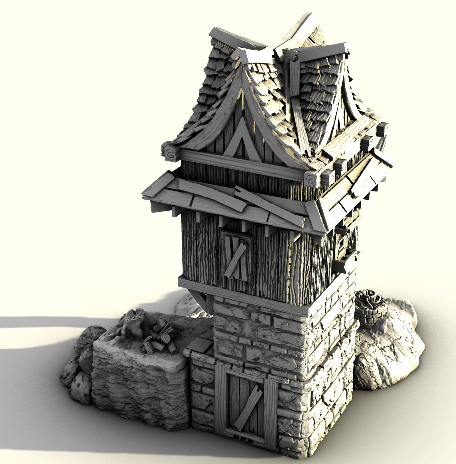 Dnd Small House With Base Village Cottage Tabletop Scatter - Etsy