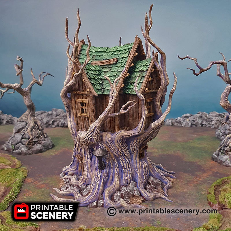 Dnd Feywild Cottage Treehouse Shadow Fey Tabletop Scatter Terrain RPG ...