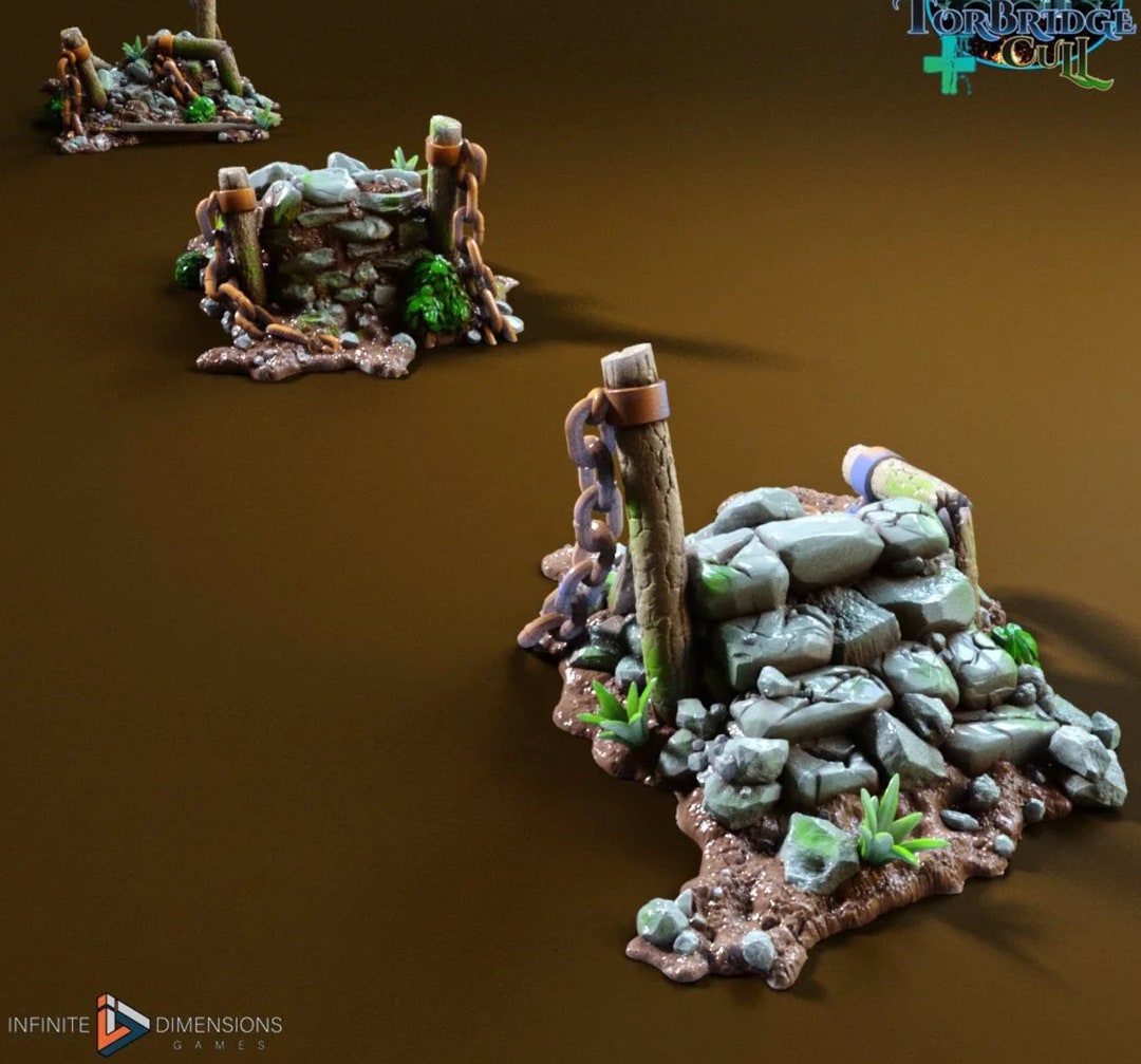 Dnd Suspension Bridge Ruins Broken Damaged Bridge Tabletop Terrain ...