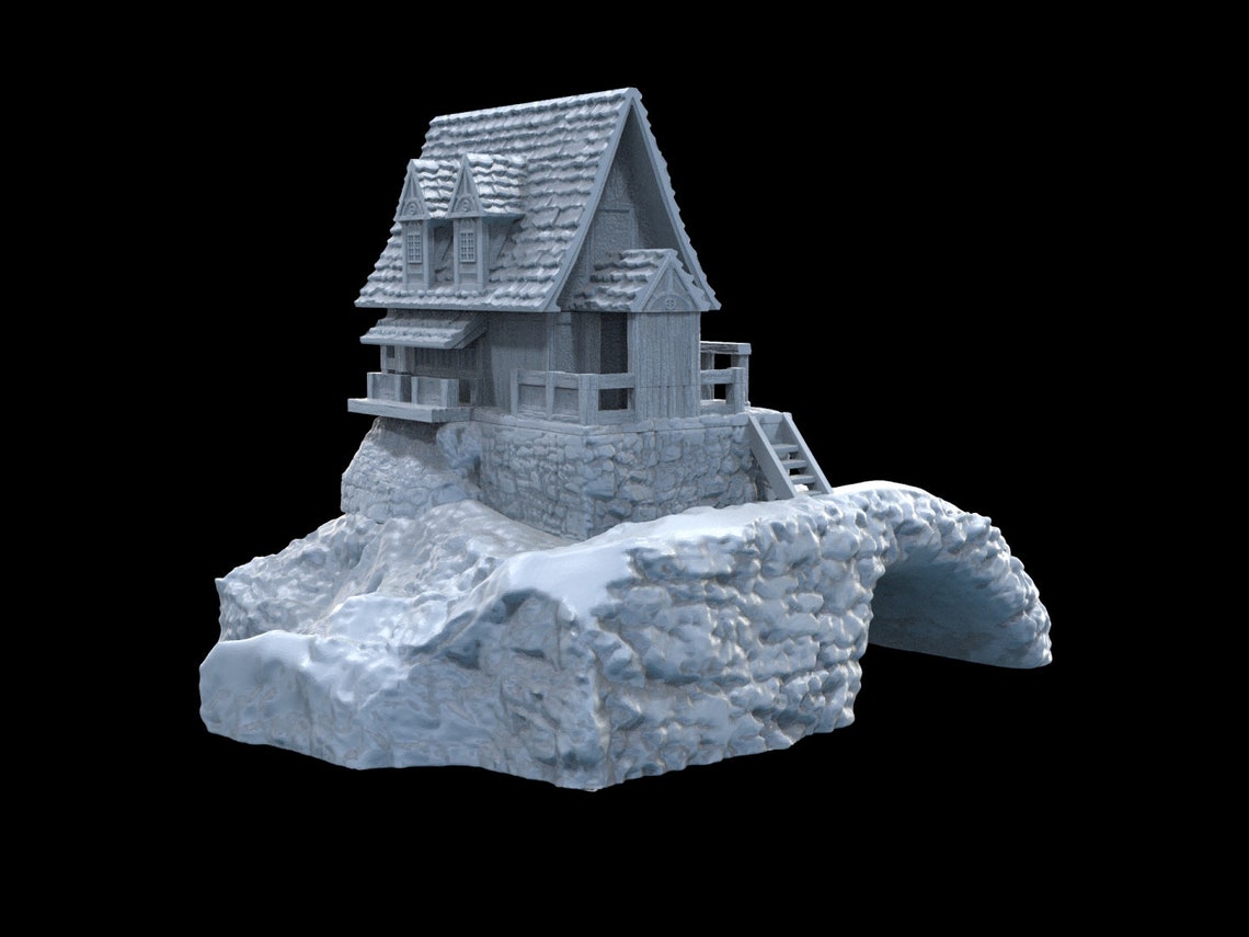 Dnd Water Wheel With Cottage 28mm Scatter Village Tabletop - Etsy