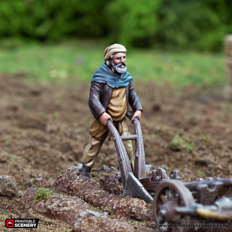 Dnd RESIN Oxen and Plow With Farmer From King and Country Village ...