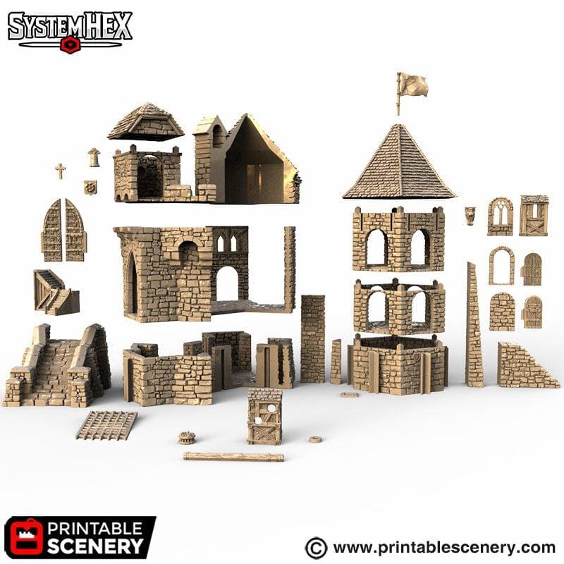 Dnd Hex King's Keep Quarters Castle Medieval Village RPG Pathfinder D&D ...