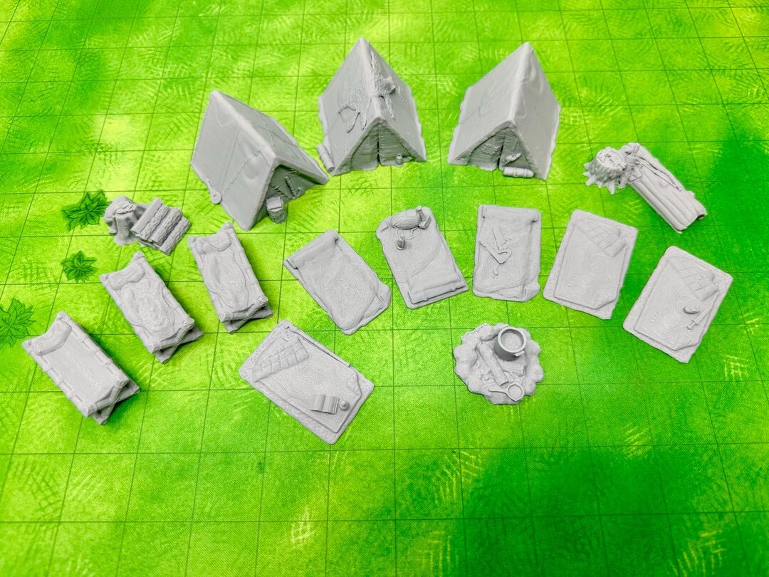 Dnd Adventurers Camp Complete Campsite Tent Cots Campfire Set Tabletop ...