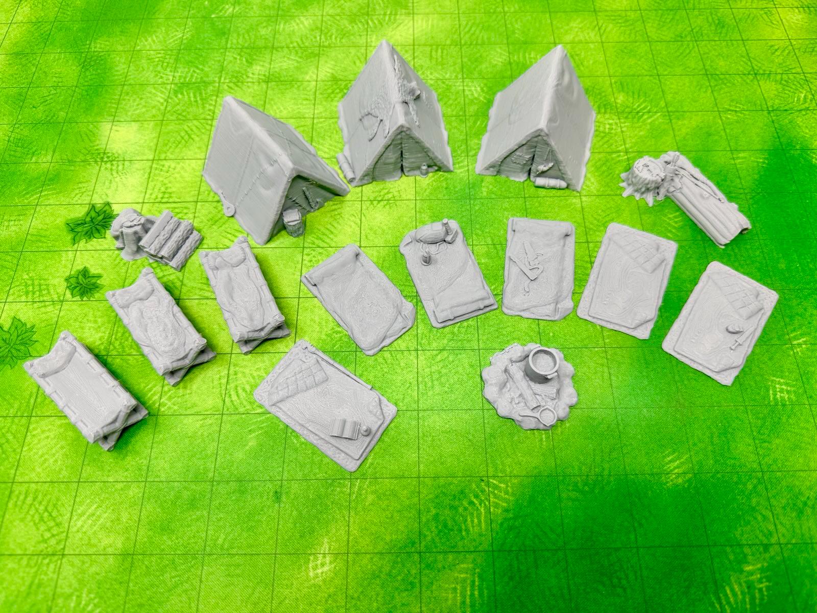 Dnd Adventurers Camp Complete Campsite Tent Cots Campfire Set Tabletop ...