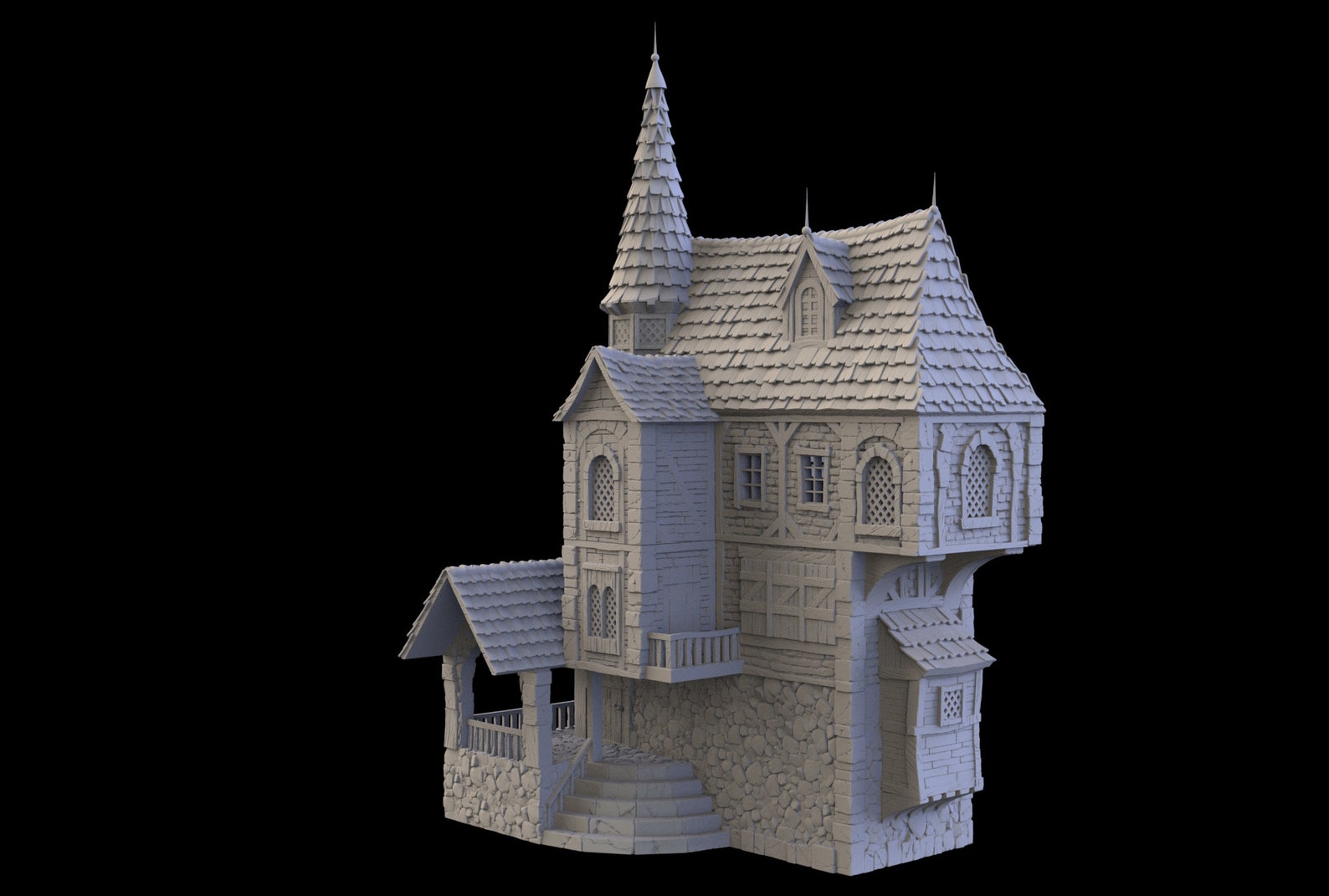 Dnd Medieval Mansion Home House- 28mm Scatter Village Tabletop Terrain ...