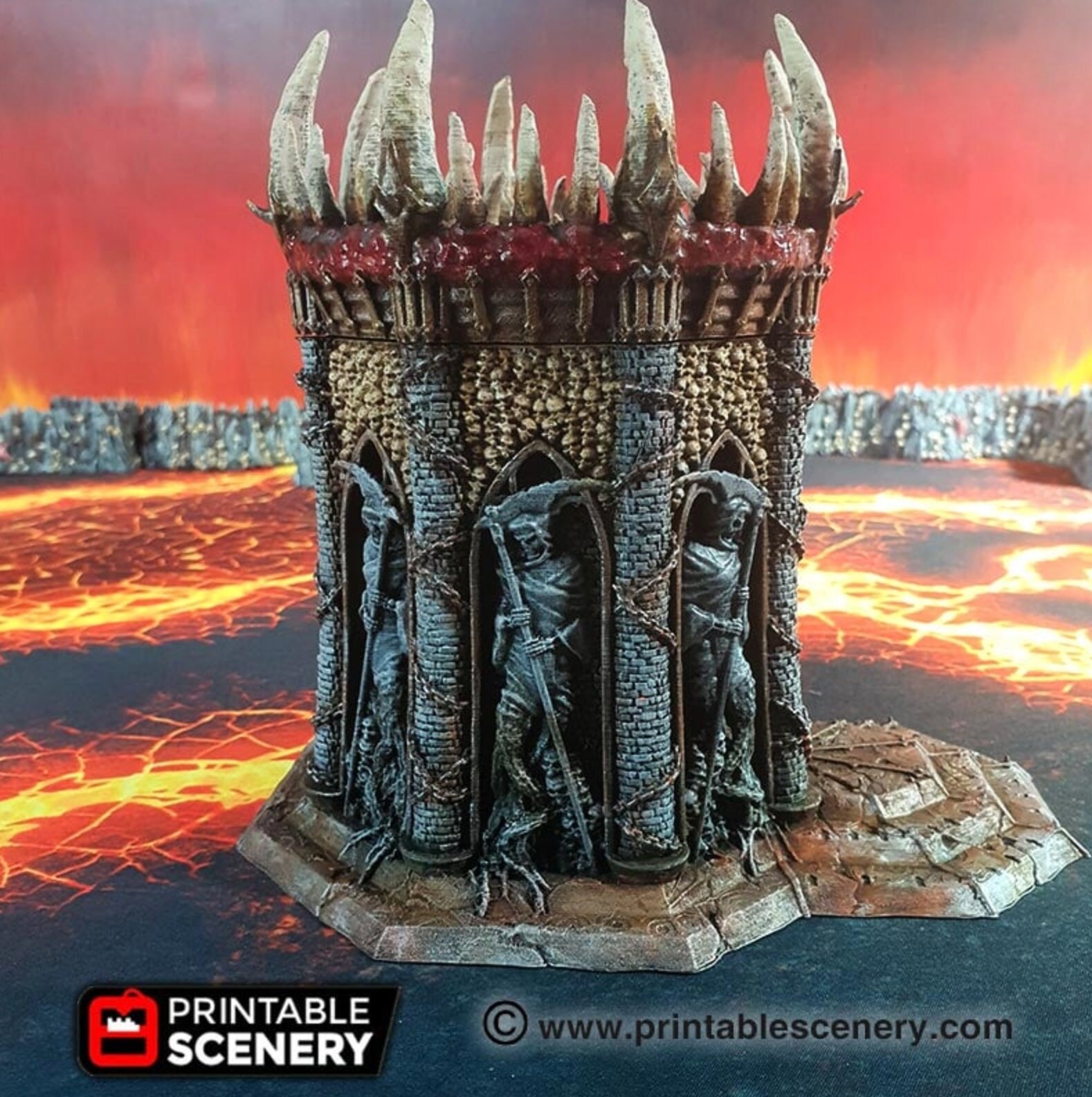Dnd Temple of the Damned Skull Hellscape Tower Dark Wizard Necromancer ...