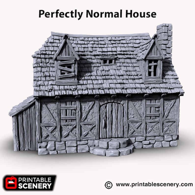 Dnd Perfectly Normal House Cottage Tabletop Scatter Terrain | Etsy