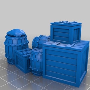 Dnd Stockroom Barricade SET 28mm Tabletop Scatter Warehouse Pirate ...