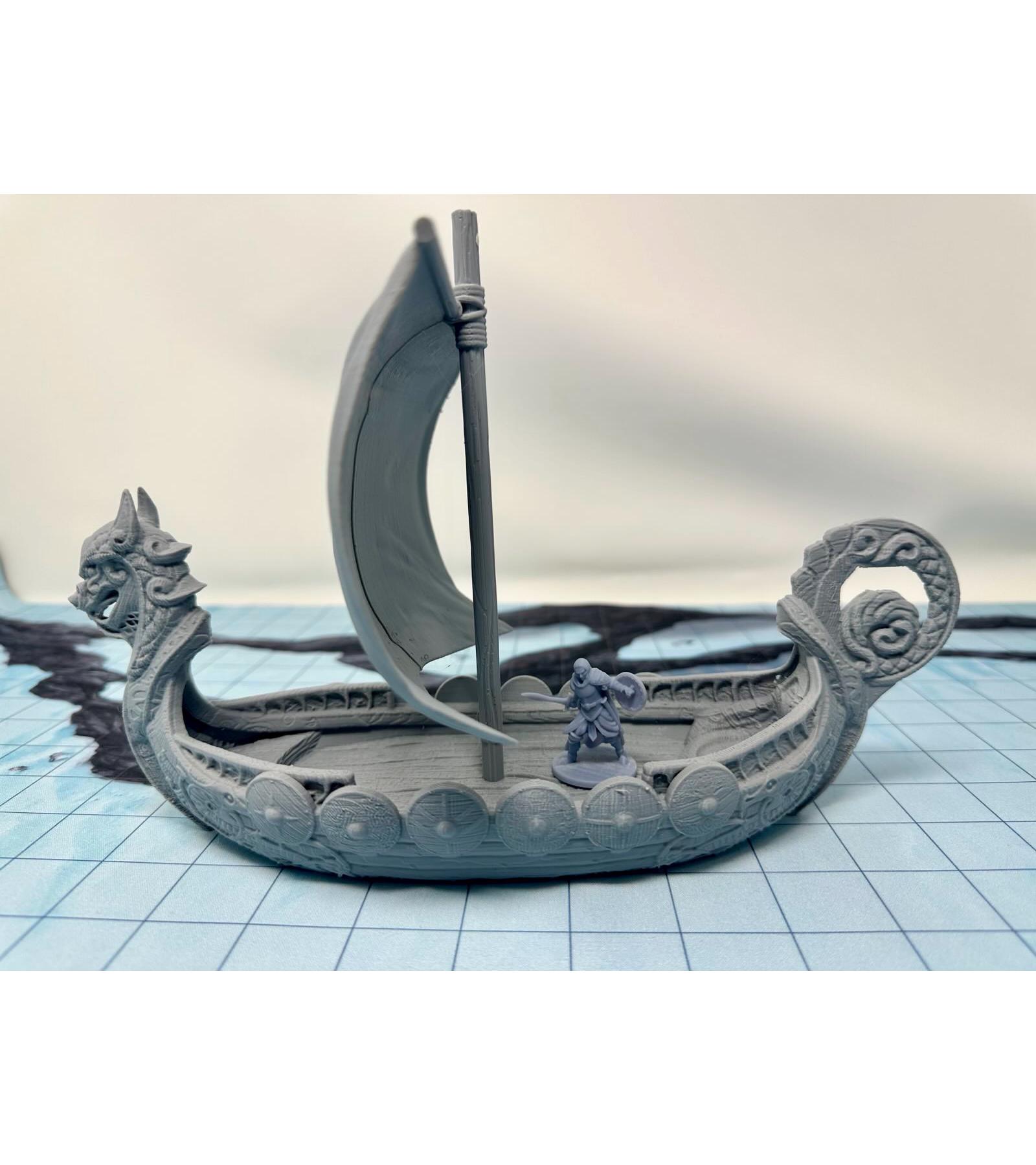 Dnd Viking Ship Vessel Boat Tundra Ice Age Wargaming Tabletop Scatter ...