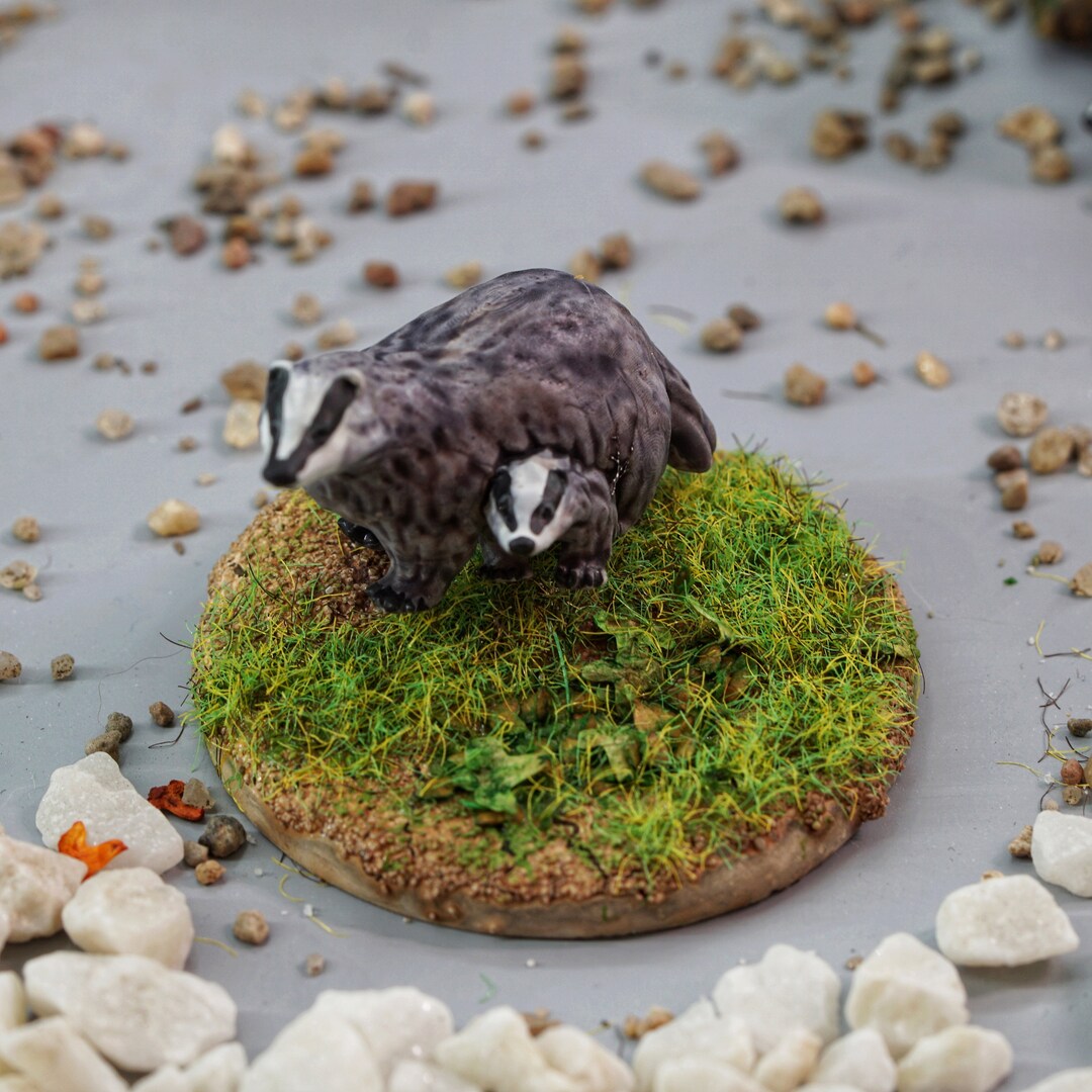 Dnd Honey Badger Mother With Pup Unbased Animal Companion 28mm Resin ...