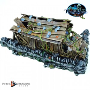 Dnd Dilapidated Shed Shack Slums 28mm Miniature Village Tabletop ...