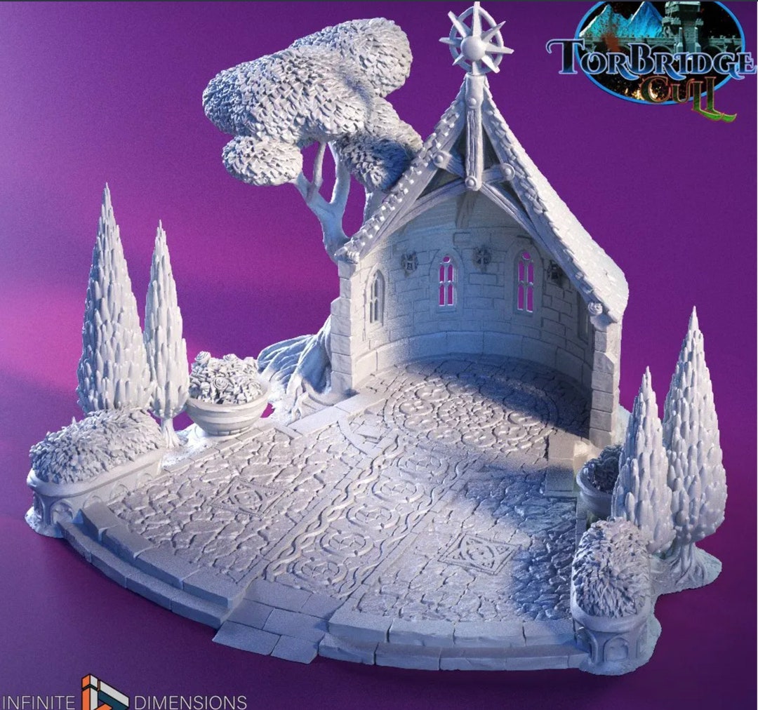 Dnd Outdoor Chapel Church Village Town Square Medieval Tabletop Scatter ...