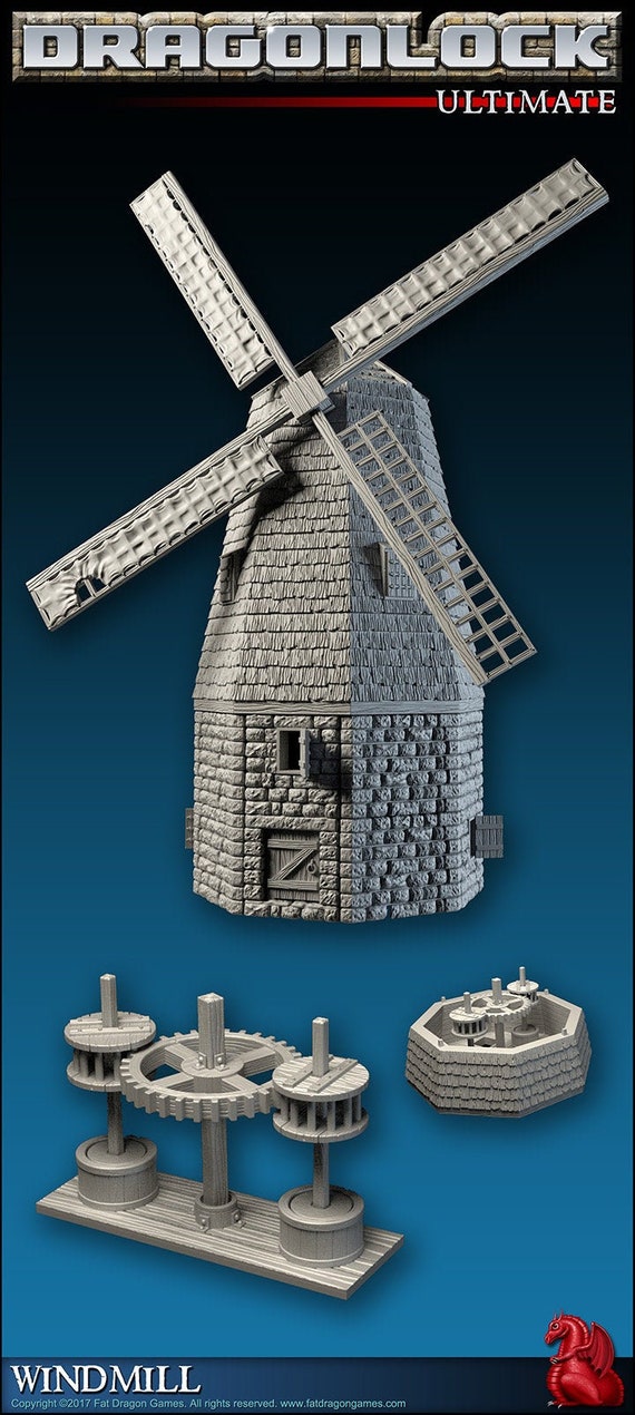Dnd Windmill Tabletop Village Medevial Scatter Terrain | Etsy