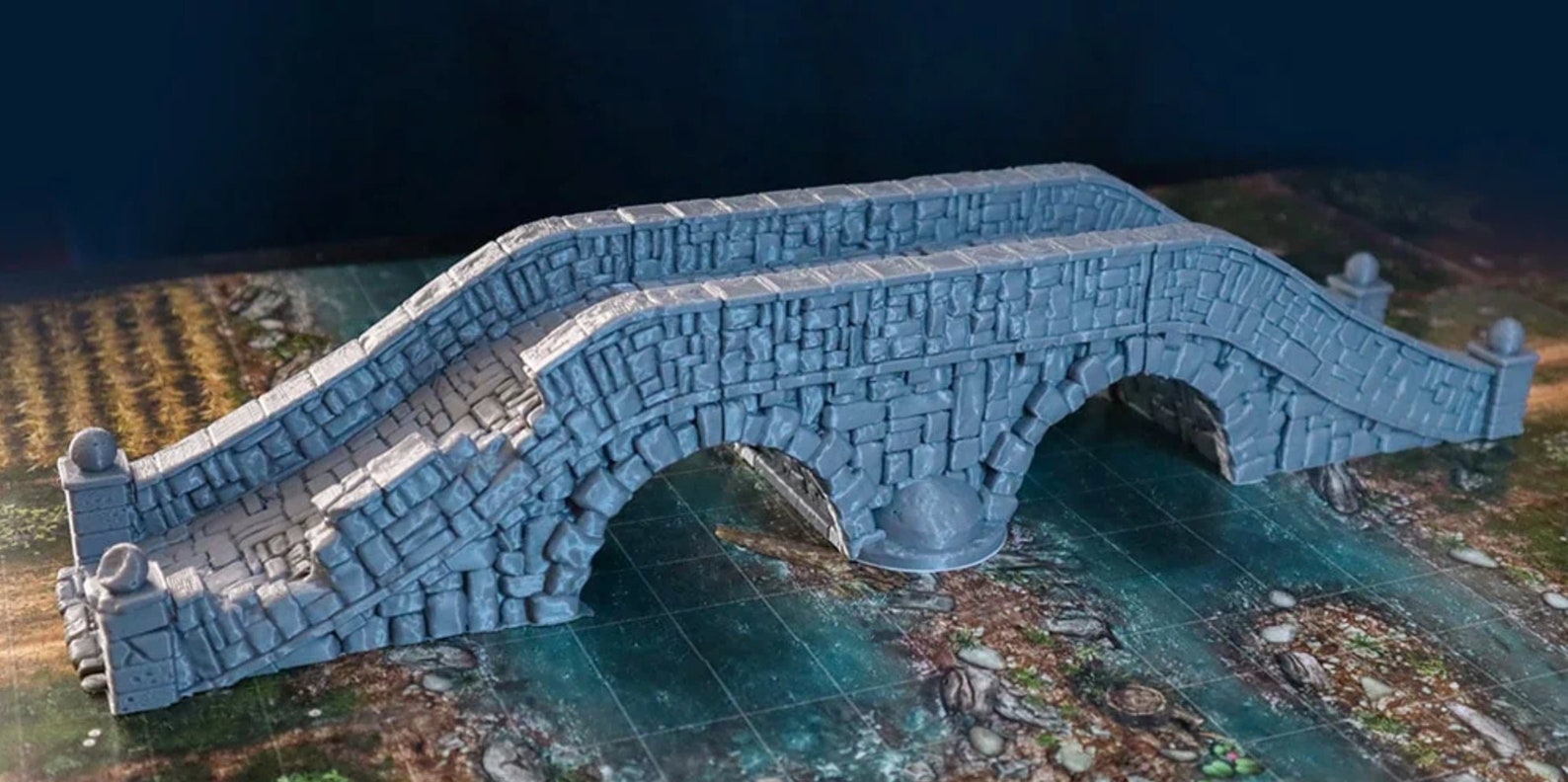 Dnd Large Double Arch Bridge River Crossing Village Medieval - Etsy