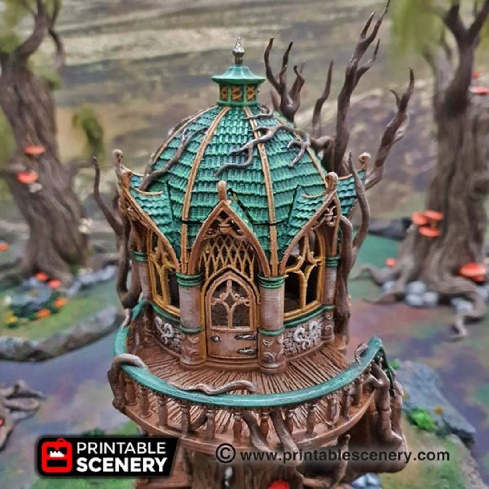 Dnd Elven Gloomwood Treehouse Elf Tabletop Scatter Terrain RPG D&D 28mm ...