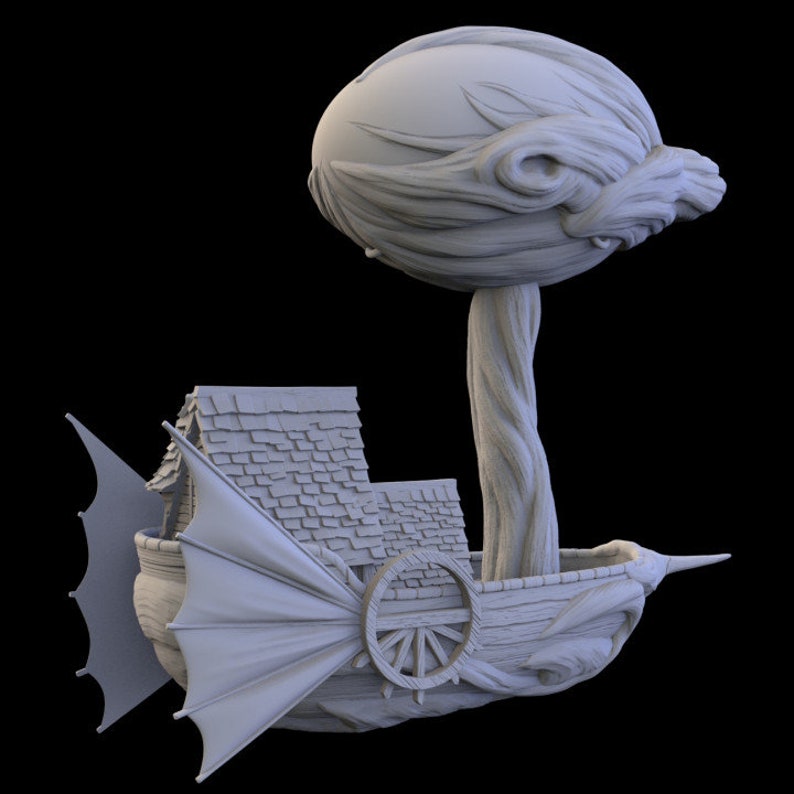 Dnd Falet Glider Balloon Ship Airship Elven Gnome Druid Fantasy Forest ...