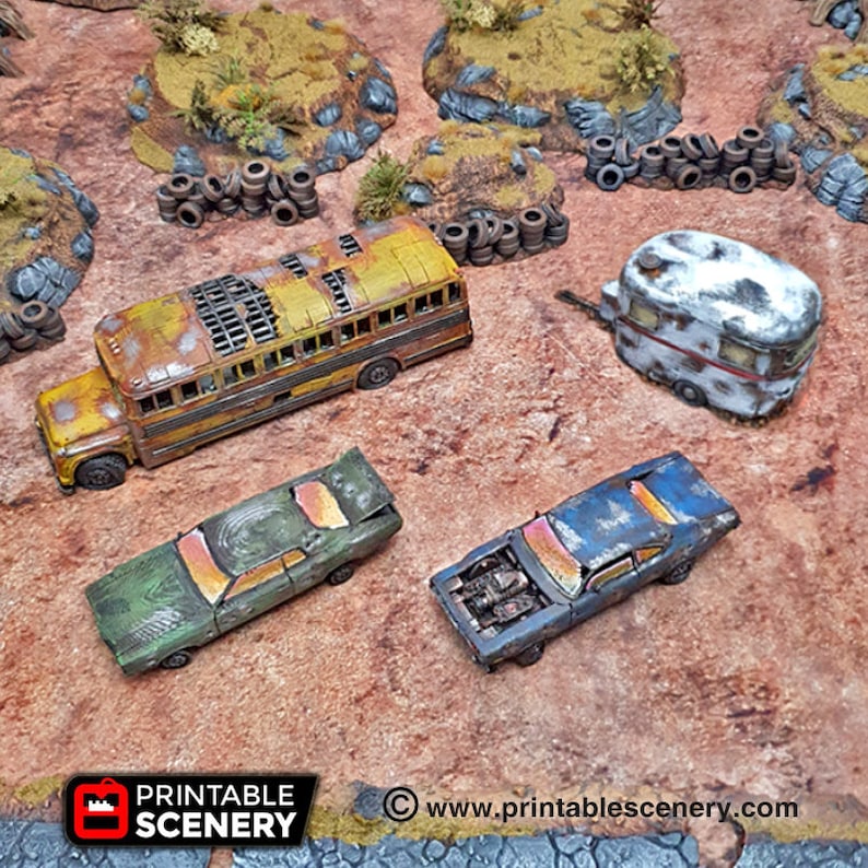 Dnd Abandoned Bus Urban Wasteland Apocalypse Junkyard Gaslands - Etsy