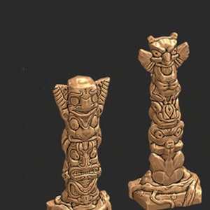 Dnd Tiki Totem Poles Island Hut Tribe Jungle Tabletop Terrain Miniature ...