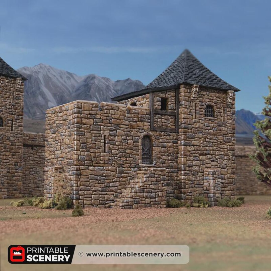 Dnd Barracks for Throne and Ash HEX Castle Walls Fortress Fort Tabletop ...