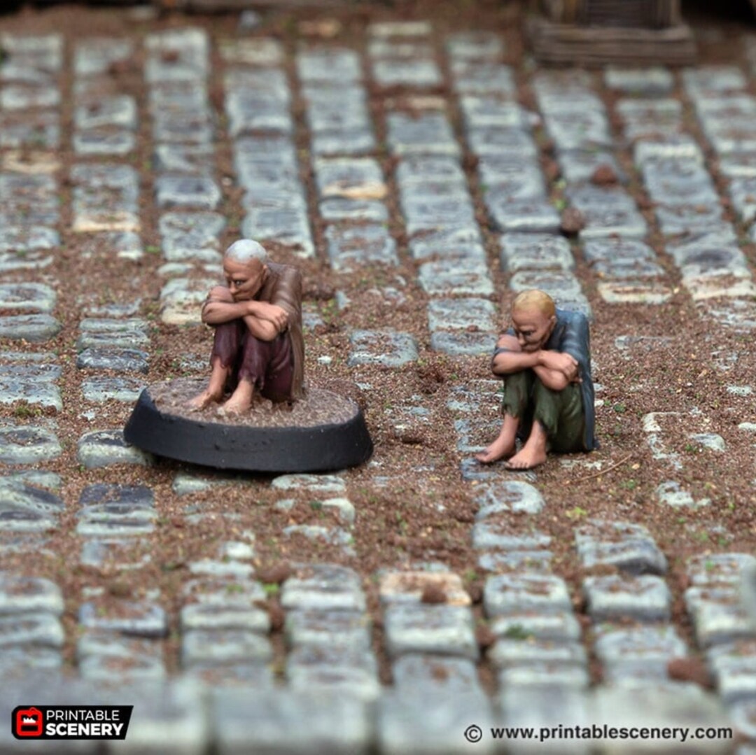 Dnd ONE Prisoner Man Sitting Slums Beggar NPC 28mm Miniature Ramshackle ...