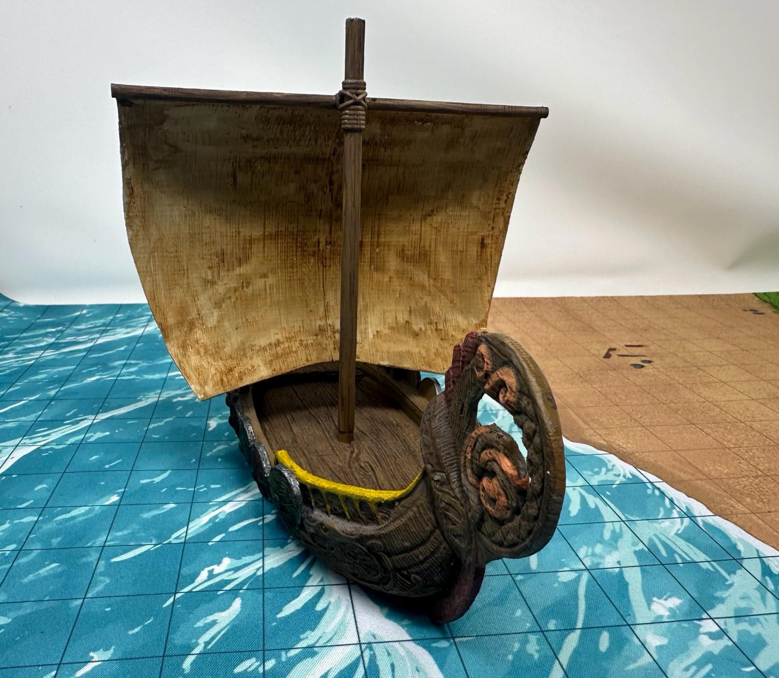 Dnd Viking Ship Vessel Boat Tundra Ice Age Wargaming Tabletop Scatter ...