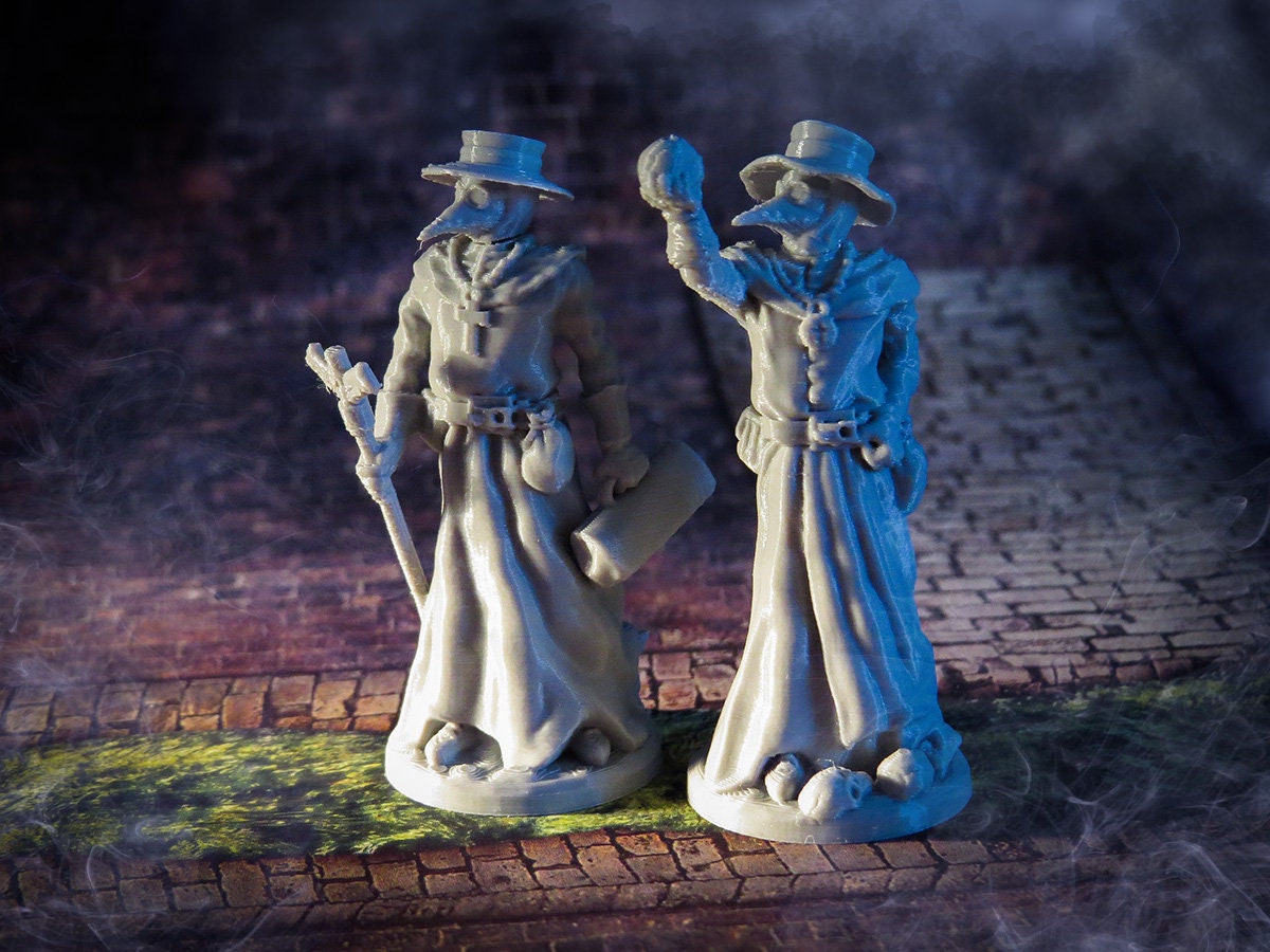 Dnd Plague Doctor With Staff Medieval Physician With Mask - Etsy