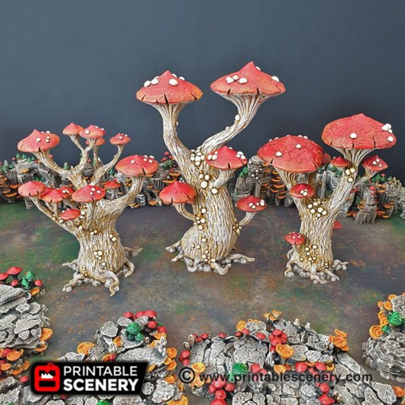 Dnd Mushroom Forest Magic Mushrooms Tabletop Scatter Terrain - Etsy